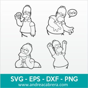 Homero Simpson gestos graciosos Vector SVG